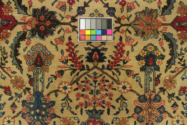 1950s Antique Persian Tabriz Rug with Lush ‘Herati’ Patterns in Red and ...