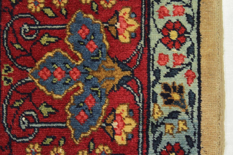1950s Antique Persian Tabriz Rug with Lush ‘Herati’ Patterns in Red and ...