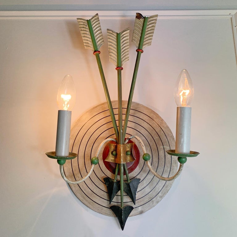 1950’s Archery Arrow and Target Wall Light at 1stDibs