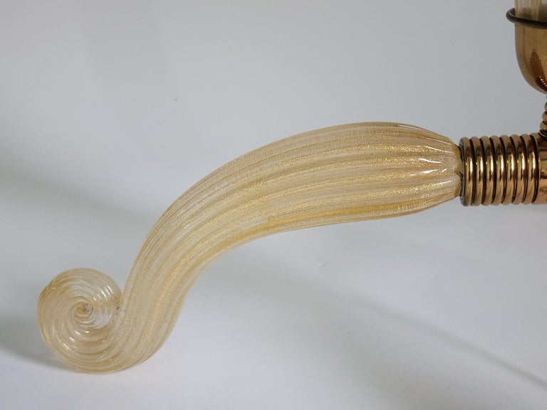 1950s Archimede Seguso Gold Dust Infused Glass Floor Lamp, Italy For ...