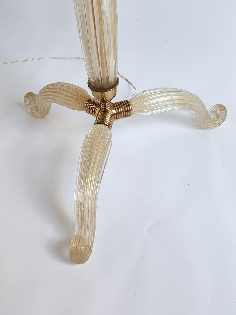 1950s Archimede Seguso Gold Dust Infused Glass Floor Lamp, Italy For ...