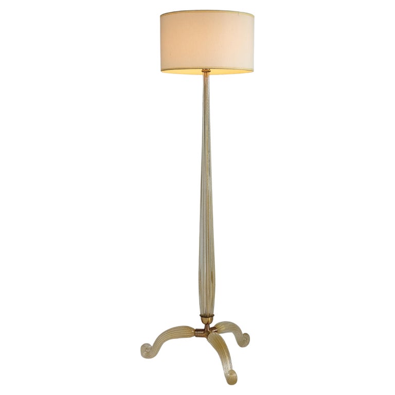 1950s Archimede Seguso Gold Dust Infused Glass Floor Lamp, Italy For ...