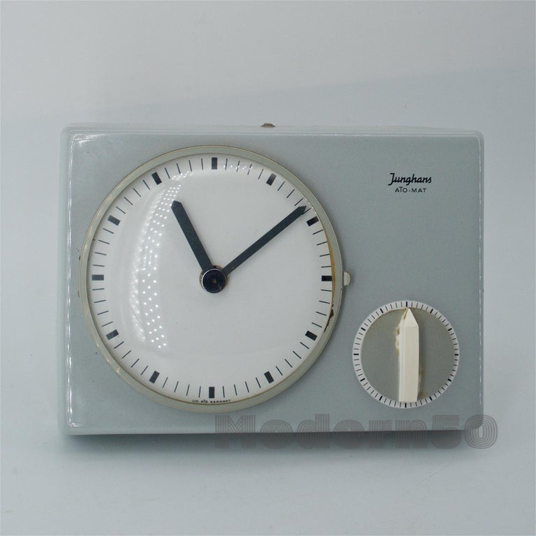 1950s Architect Max Bill German Minimalist Grey Wall Clock Modernist ...