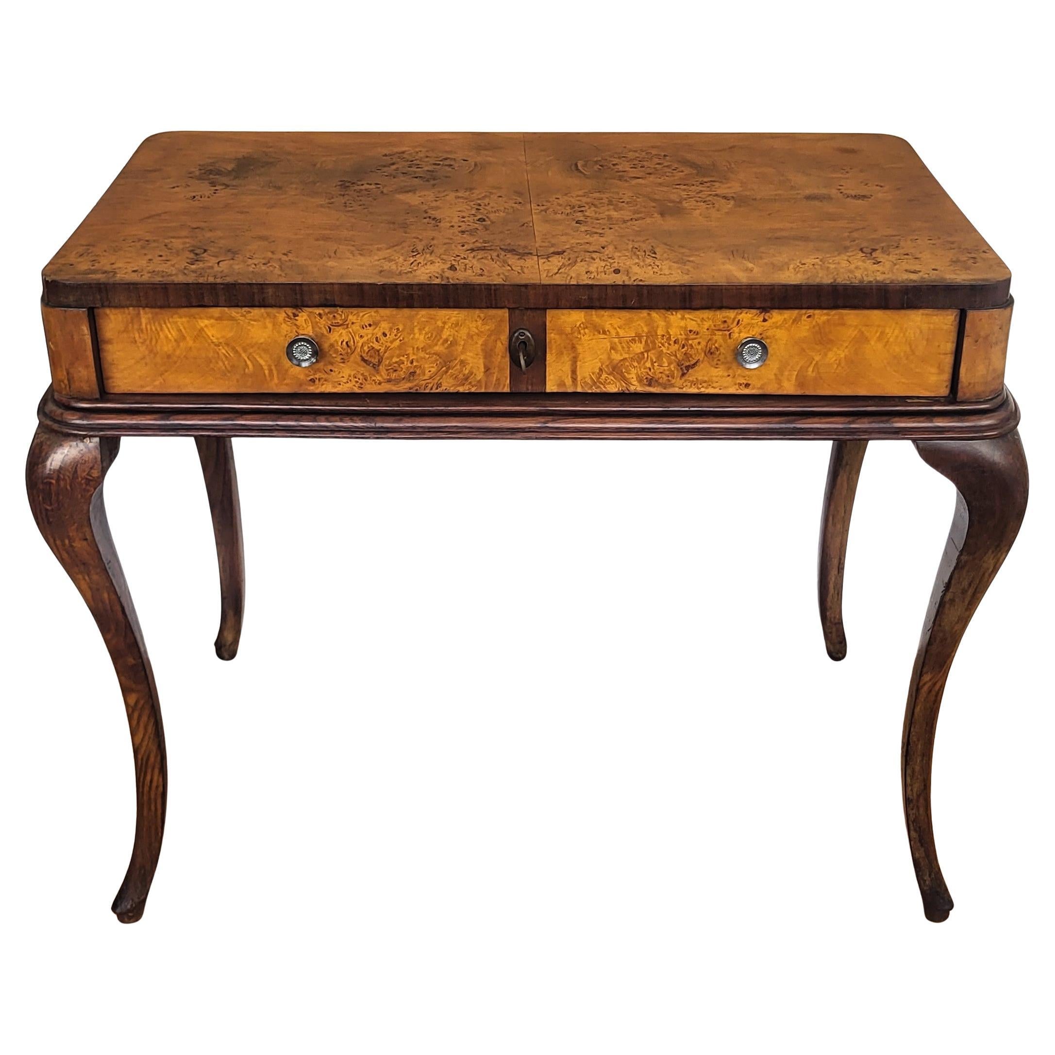 1950s Art Deco Mid-Century Italian Walnut Root Burl Writing Desk Table ...