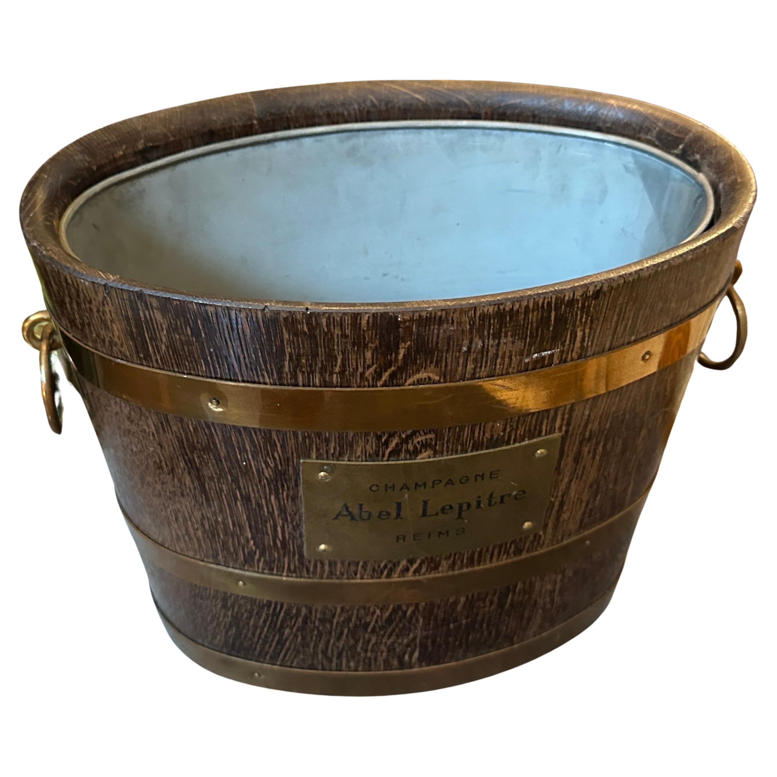 1950s Art Deco Oak and Brass French Wine Cooler by G. Lafitte for Abel ...