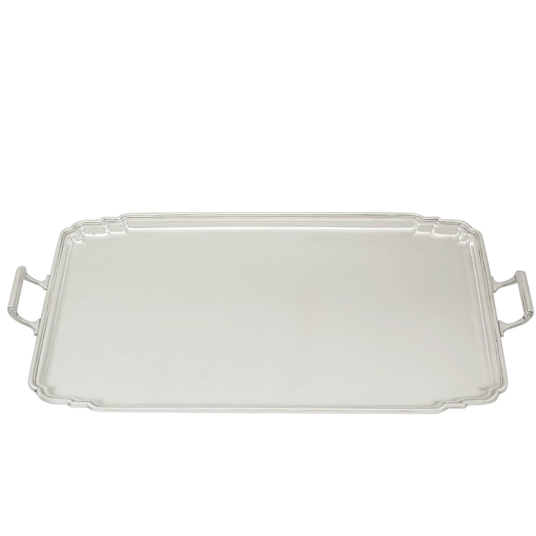 1950s Sterling Silver Tea Drinks Tray at 1stDibs