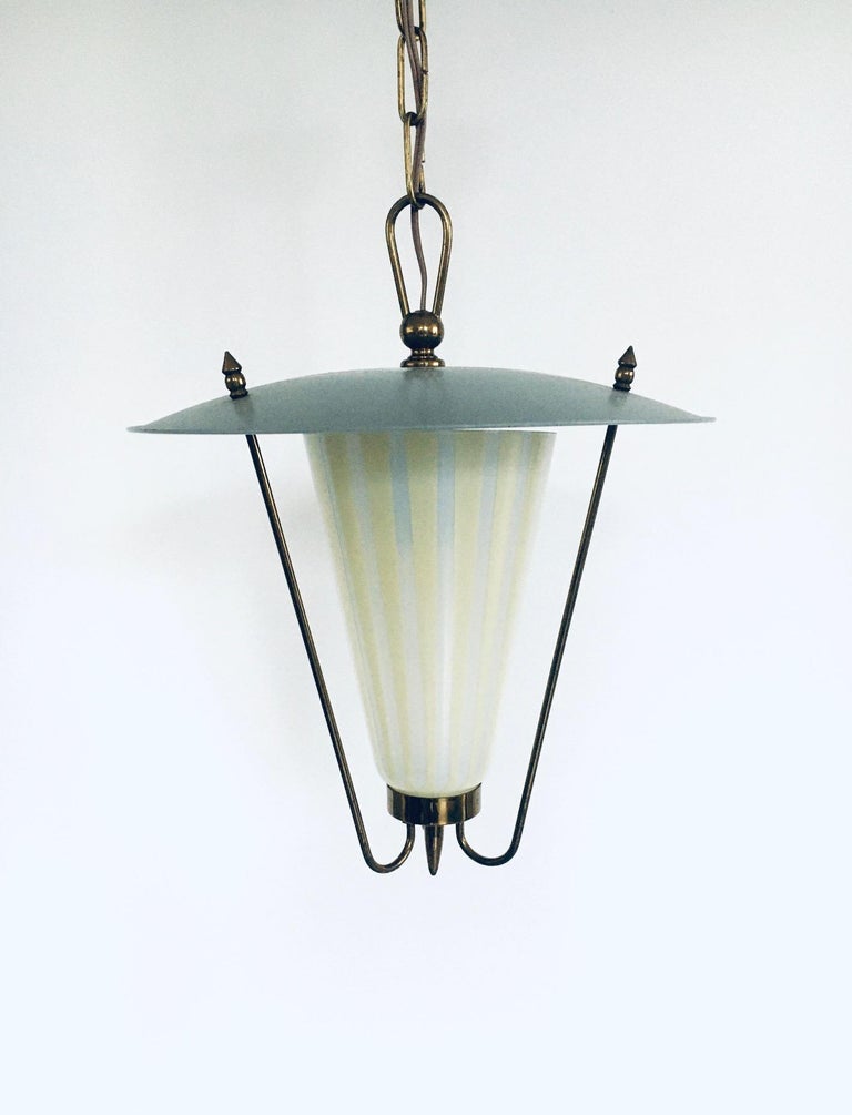 1950's Atomic Age Design Pendant Lantern Lamp For Sale at 1stDibs