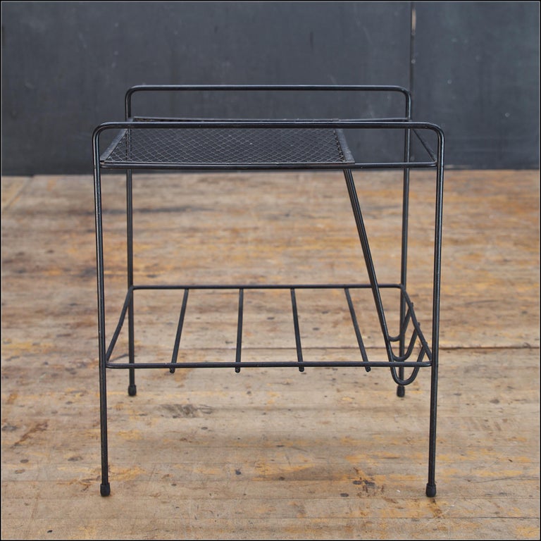 1950s Atomic Expanded Metal+Wire Hi-Fi End Table LP Vinyl Record Stand ...