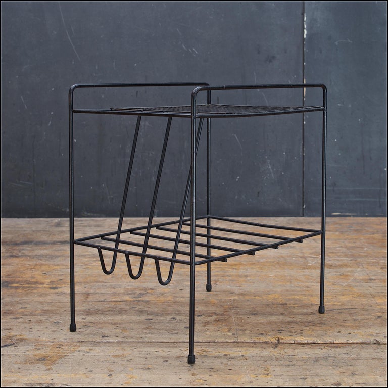 1950s Atomic Expanded Metal+Wire Hi-Fi End Table LP Vinyl Record Stand ...