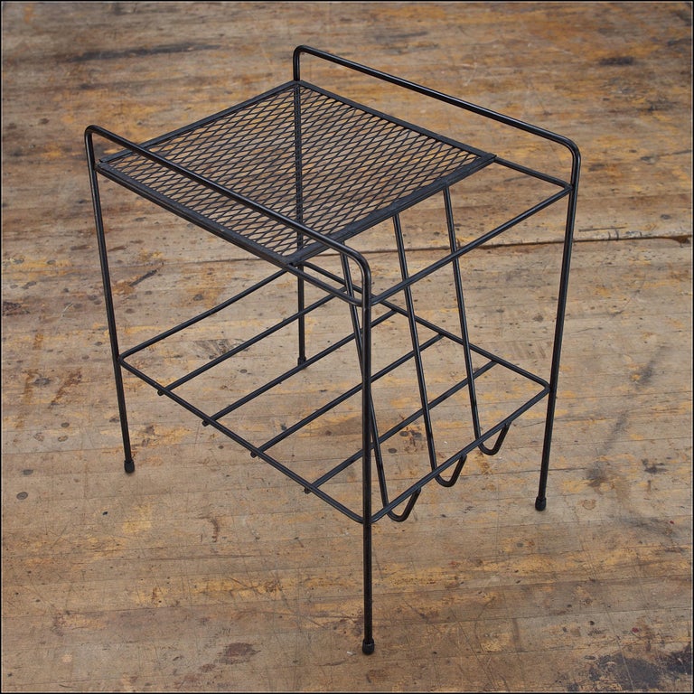1950s Atomic Expanded Metal+Wire Hi-Fi End Table LP Vinyl Record Stand ...