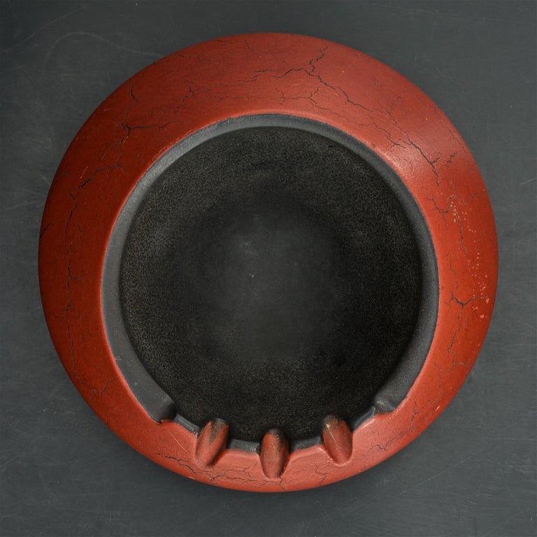 1950s Atomic UFO Ashtray in Black and Red Molten Lava Space Age ...