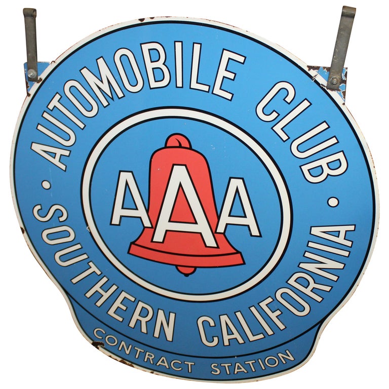 1950s Automobile Club Southern California AAA Contract Station DSP Sign ...