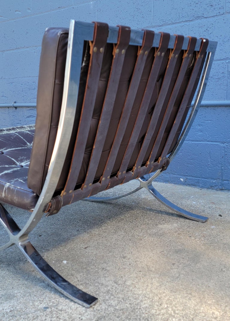 1950's Barcelona Style Leather Lounge Chairs by Supreme Industria ...