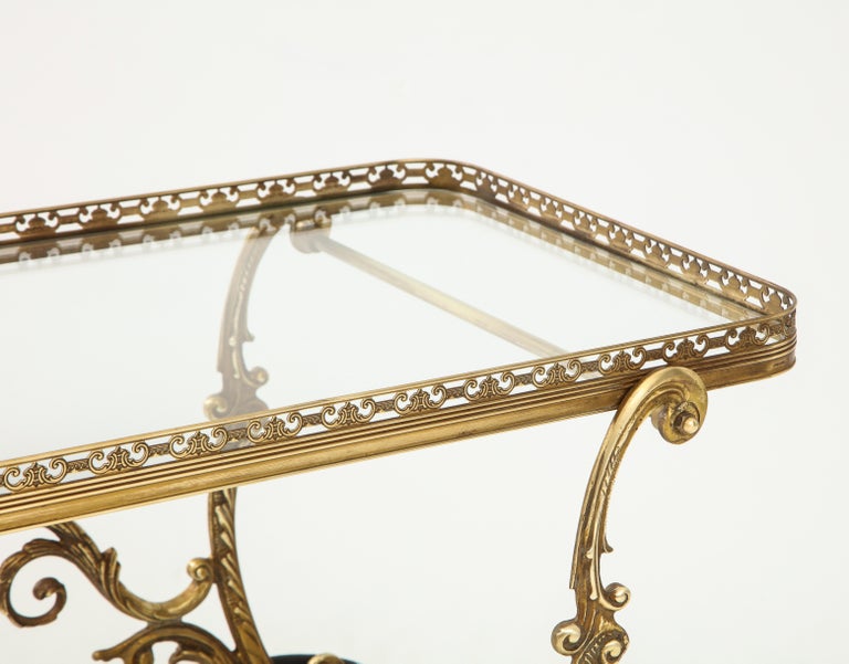 1950s Baroque Style Brass Bar Cart at 1stDibs