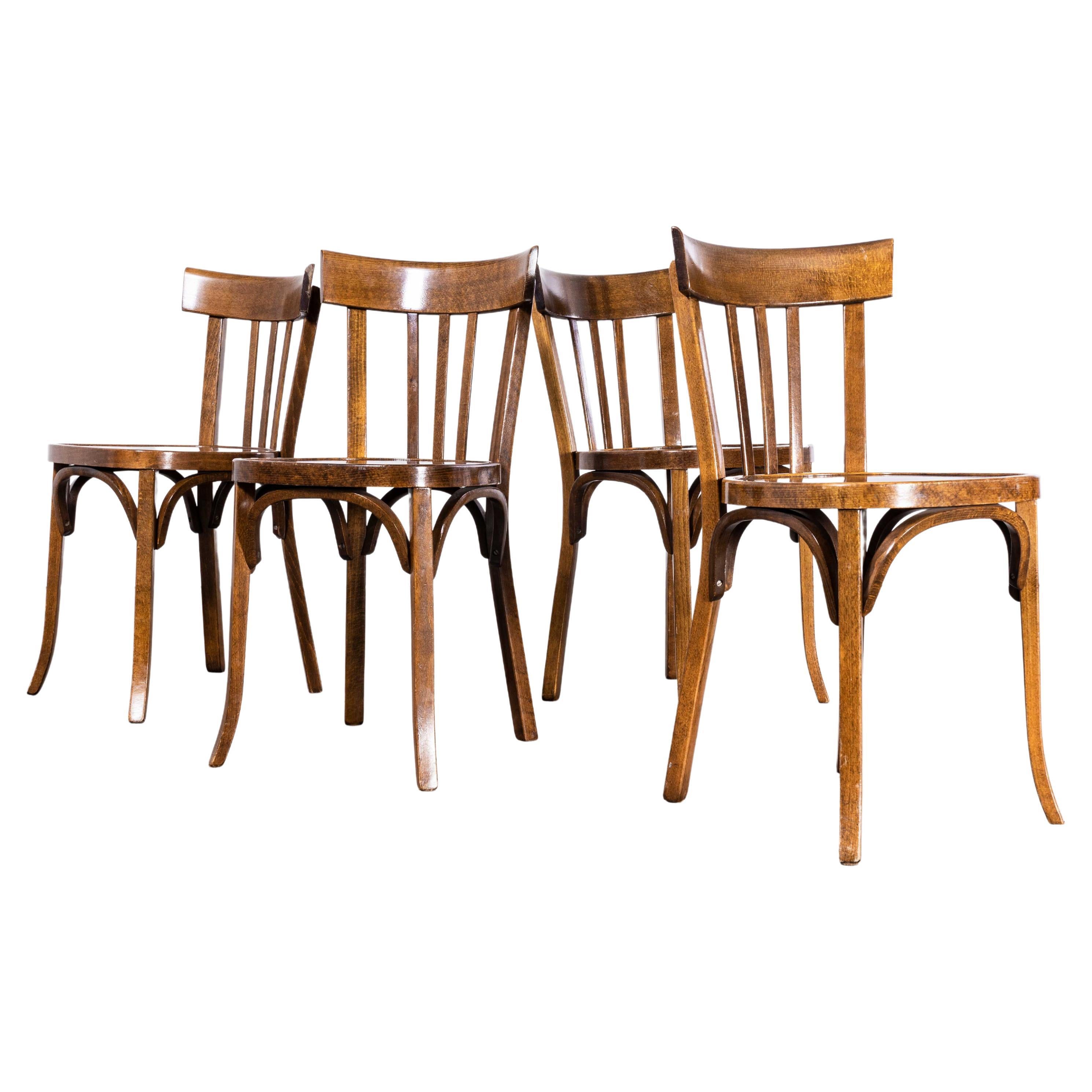 1950's Baumann Dark Oak Tri Back Dining Chair - Set Of Four For Sale at ...