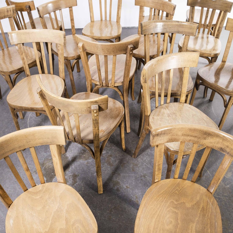 1950's Baumann Mid Oak Bentwood Bistro Dining Chair, Set of Sixteen at ...