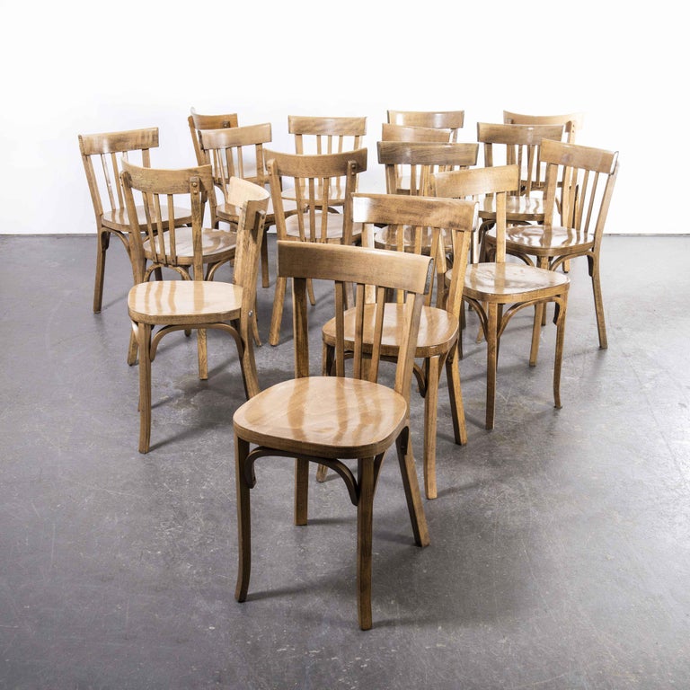 1950's Baumann Mid Oak Bentwood Bistro Dining Chair, Set of Sixteen at ...