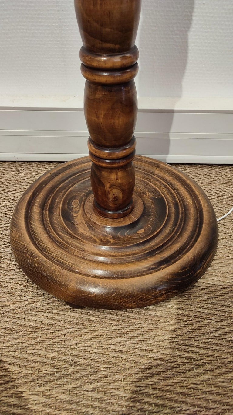 1950's Beaded Beech Floor Lamp, France For Sale at 1stDibs