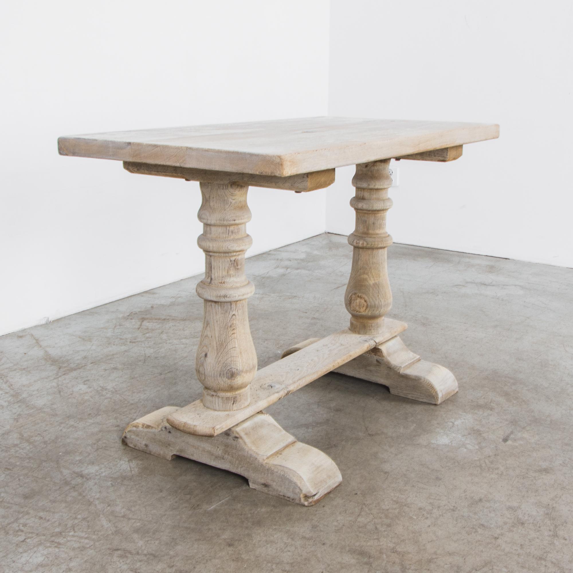 1950s Belgian Bleached Oak Table at 1stDibs