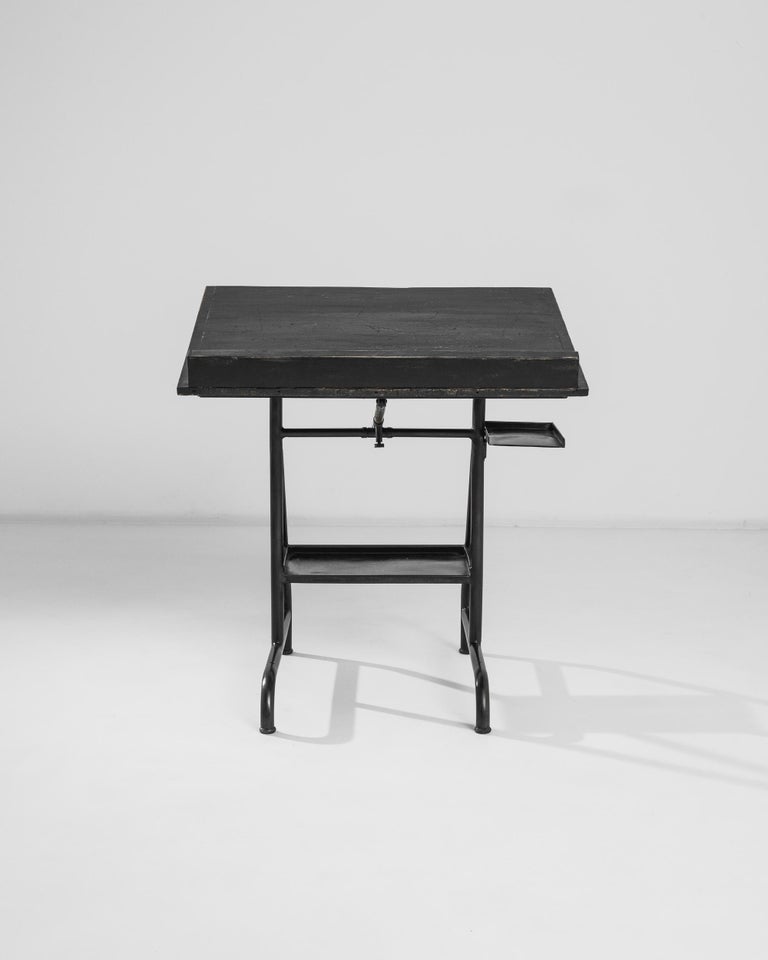 1950s Belgian Metal Drawing Table For Sale at 1stDibs