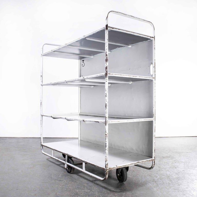 1950's Belgian Metal Industrial Bakers Rack For Sale at 1stDibs