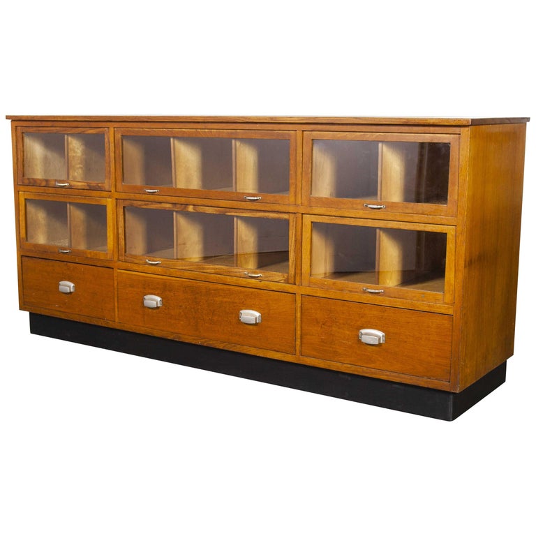 1950s Belgian Tailors Shop Oak Display Counter, Up and Over Doors at ...