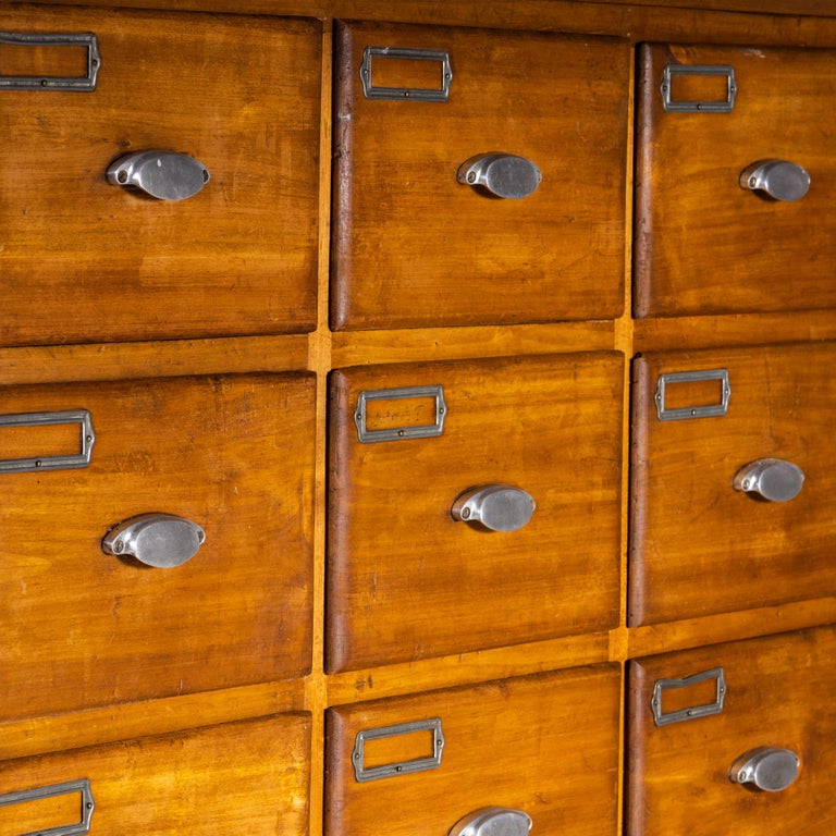 1950's Belgian Twelve Drawer Bank Of Drawers For Sale at 1stDibs
