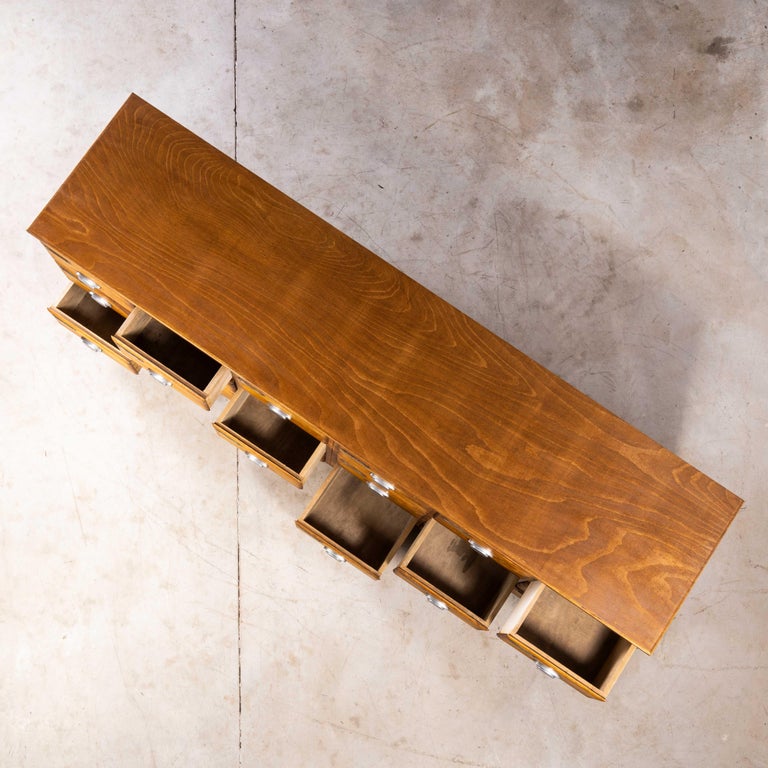 1950's Belgian Twelve Drawer Bank Of Drawers For Sale at 1stDibs
