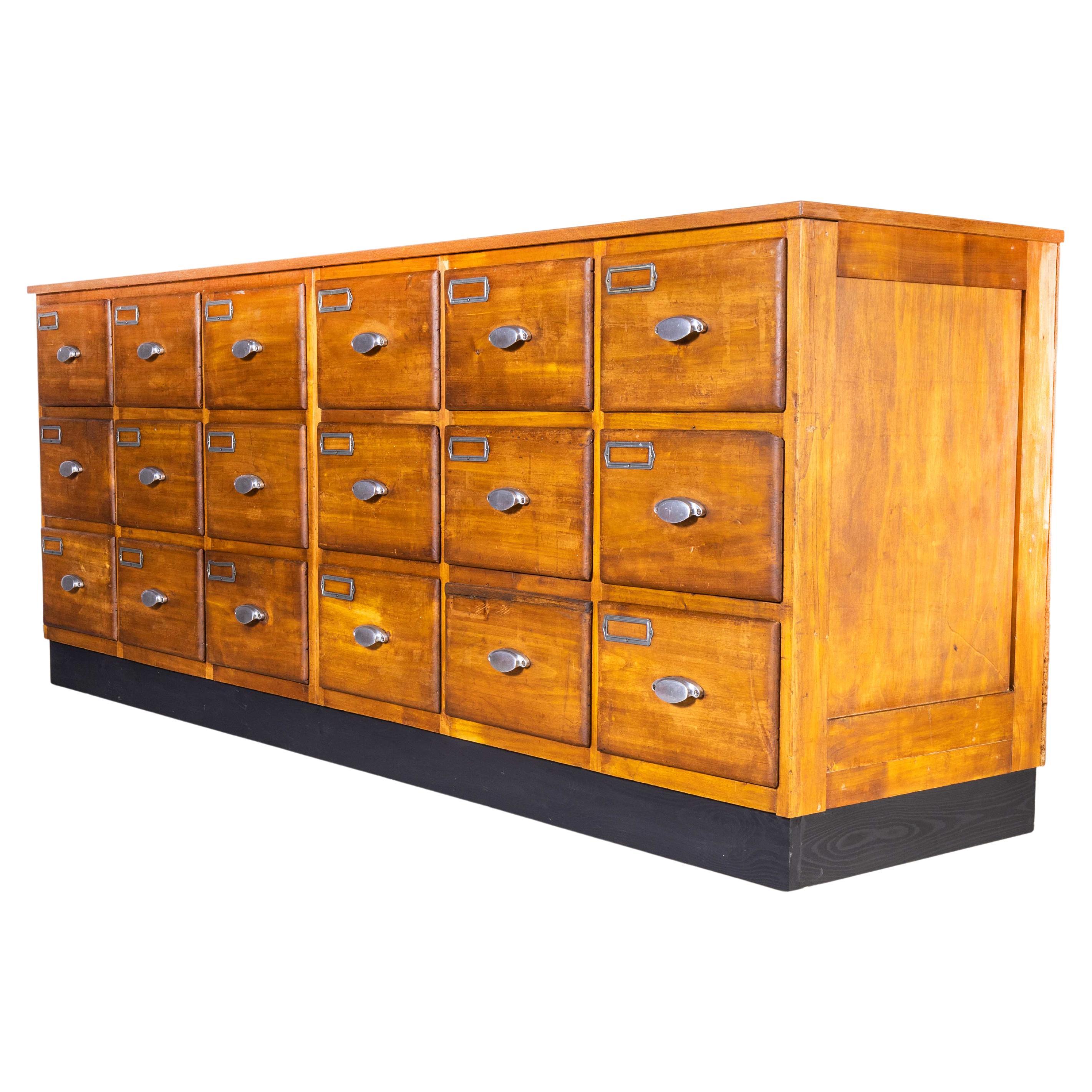 1950's Original German Oak Stockroom Bank Of Drawers '1292.1' For Sale ...