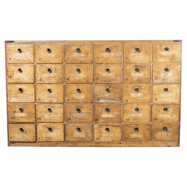 1950’s Belgian Workshop Bank of Drawers, Thirty Drawers at 1stDibs ...