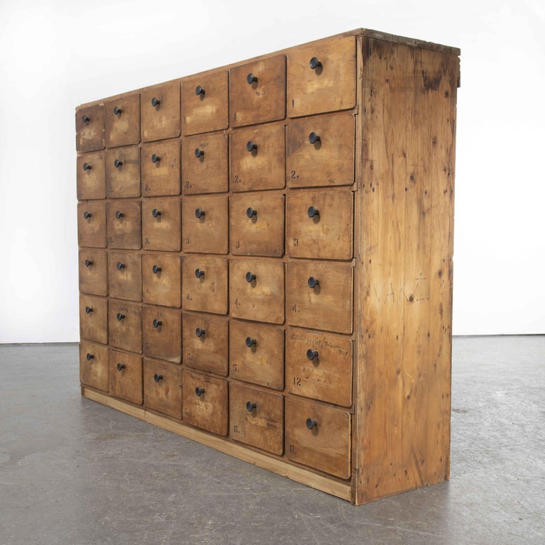 1950’s Belgian Workshop Bank of Drawers, Thirty Six Drawers 'Model 1211 ...