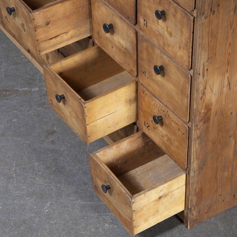 1950’s Belgian Workshop Bank of Drawers, Thirty Six Drawers 'Model 1211 ...