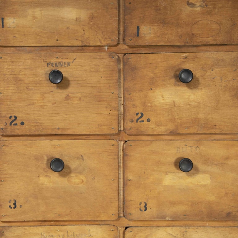 1950’s Belgian Workshop Bank of Drawers, Thirty Six Drawers 'Model 1211 ...