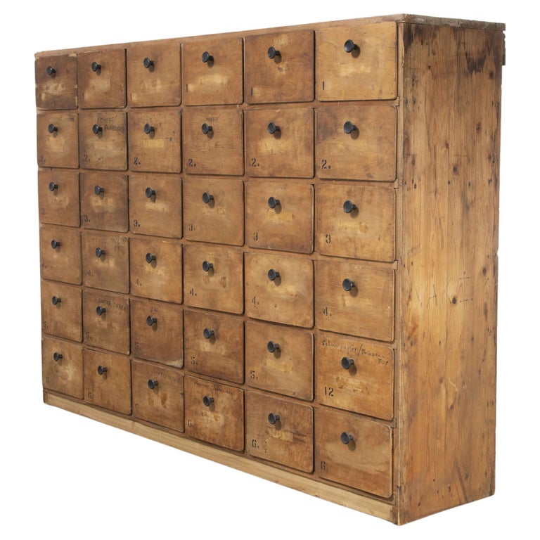 1950’s Belgian Workshop Bank of Drawers, Thirty Six Drawers 'Model 1211 ...