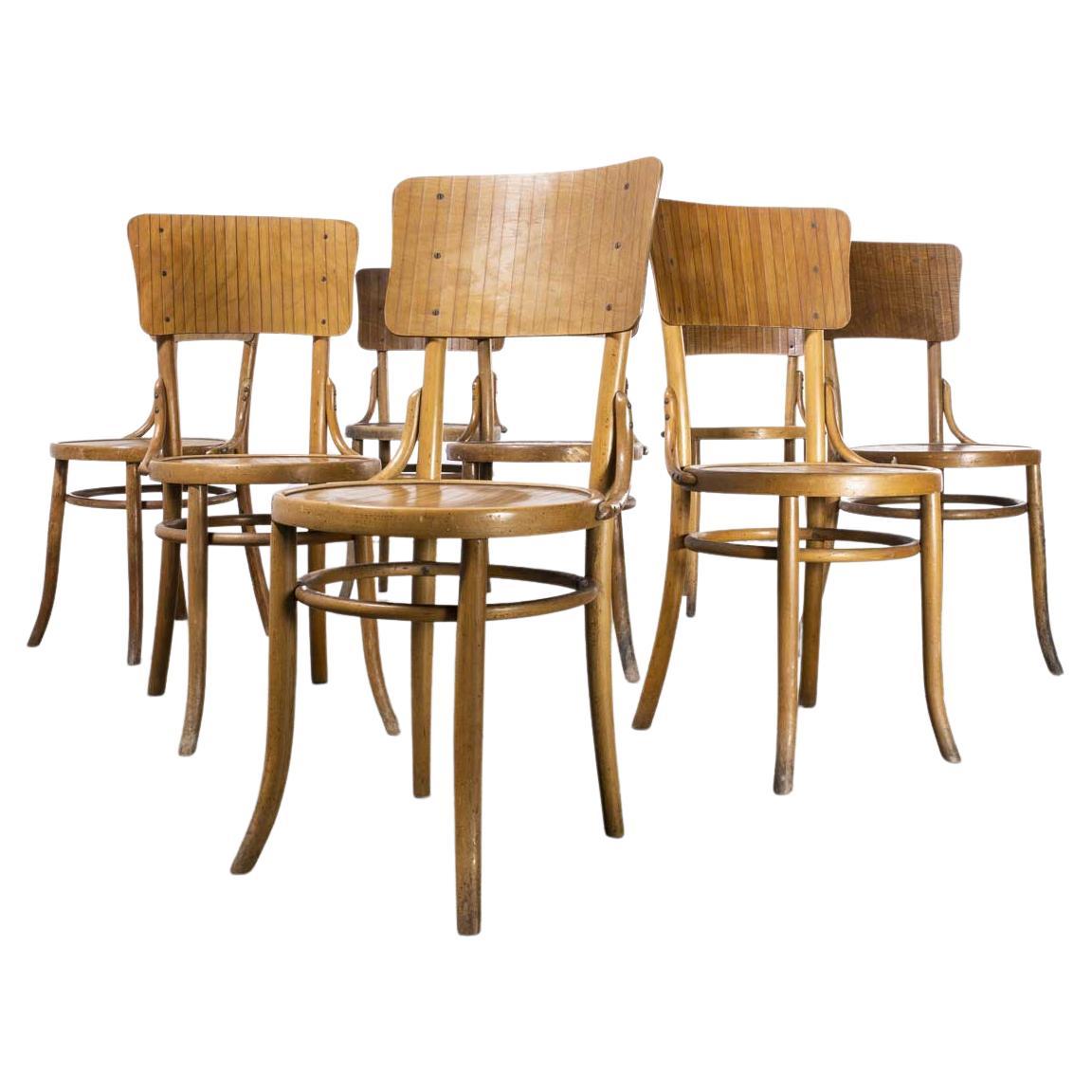 1950's Mahieu Bentwood Dark Tan Dining Chairs, Set of Sixteen at 1stDibs