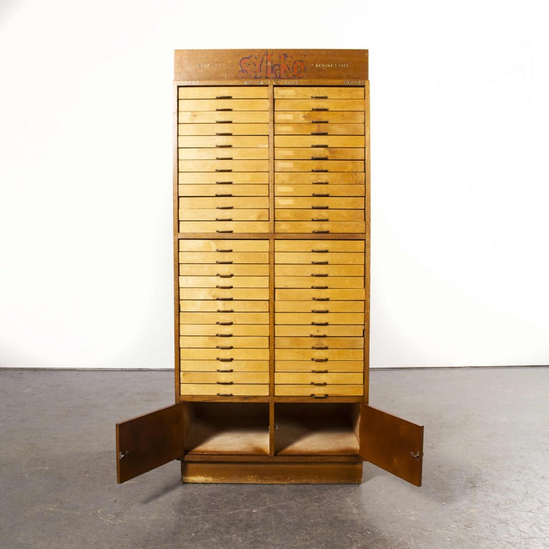 1950s Birch Fronted Sylko Cotton Haberdashery Storage Unit, Fifty ...
