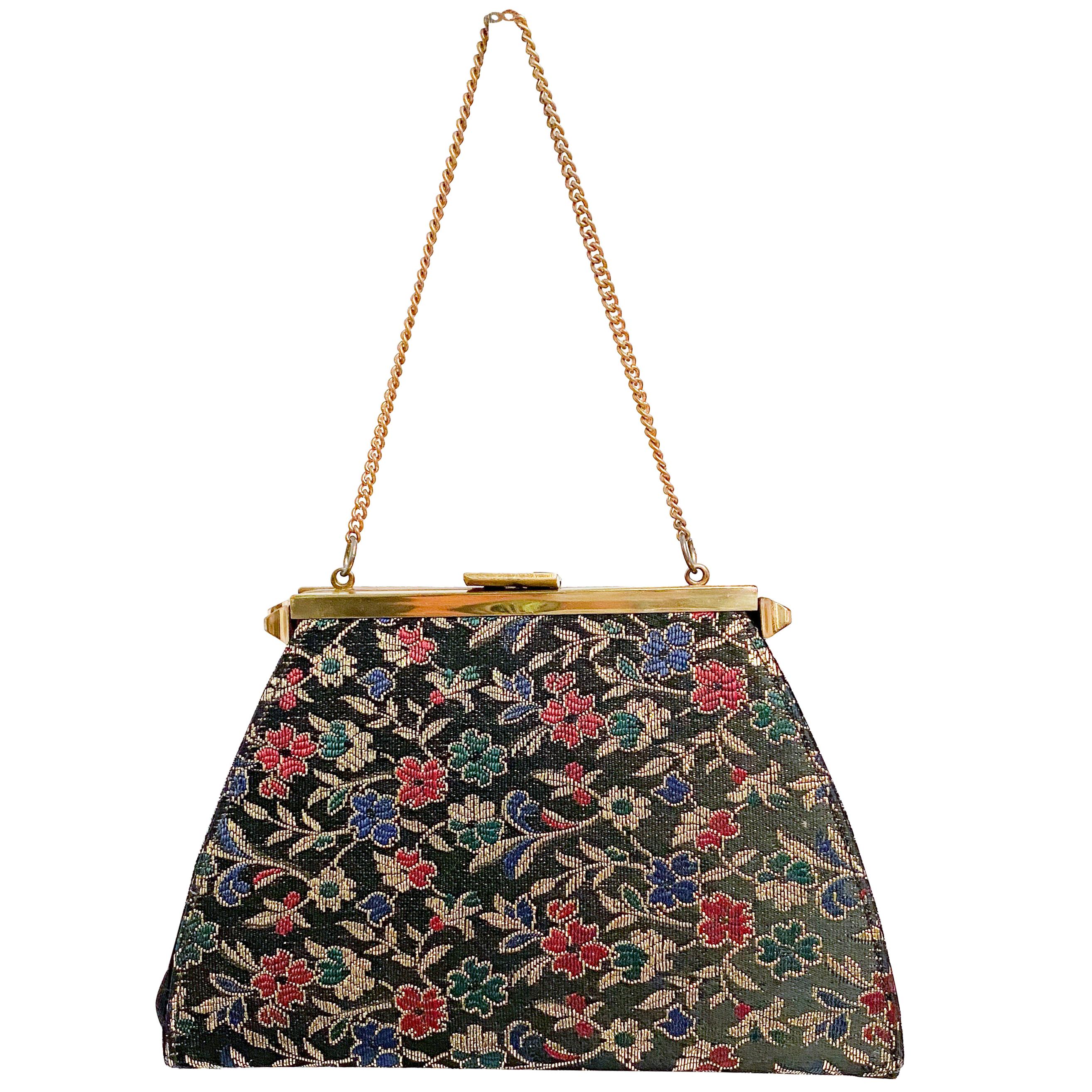 1950's Black Convertible Evening Bag at 1stDibs