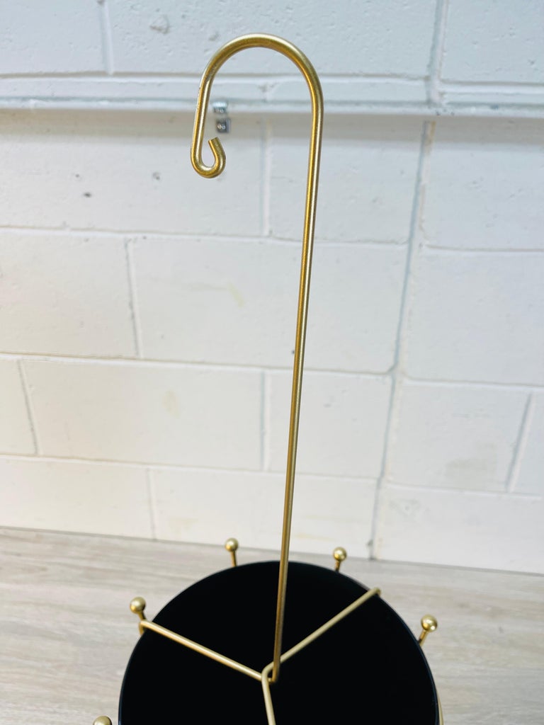 1950s Black and Gold Metal Umbrella Stand For Sale at 1stDibs