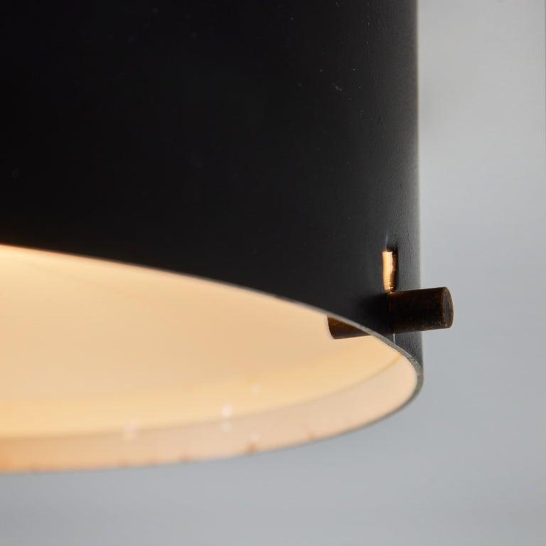 1950s Black Metal and Opaline Glass Ceiling Lamp by Bruno Gatta for ...