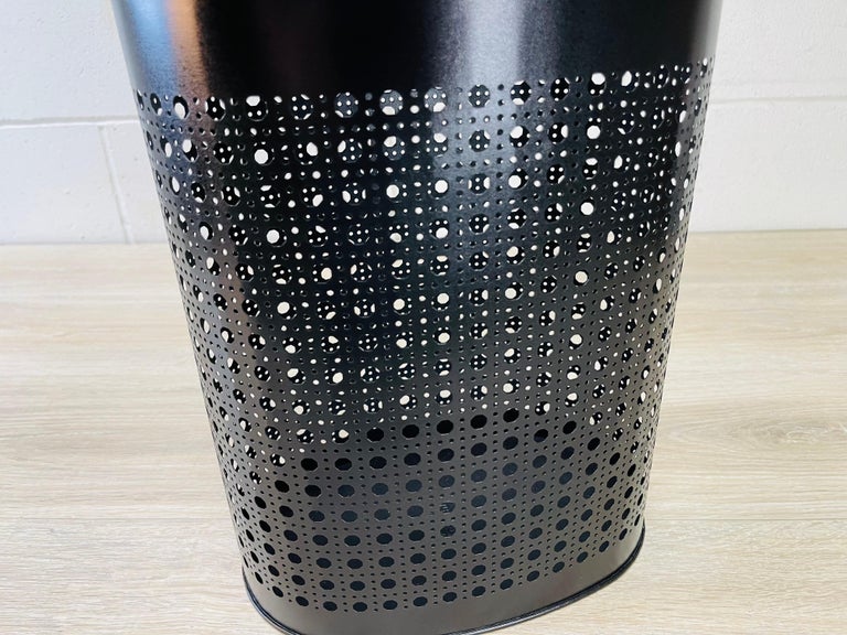 1950s Black Metal Mesh Wastebasket For Sale at 1stDibs