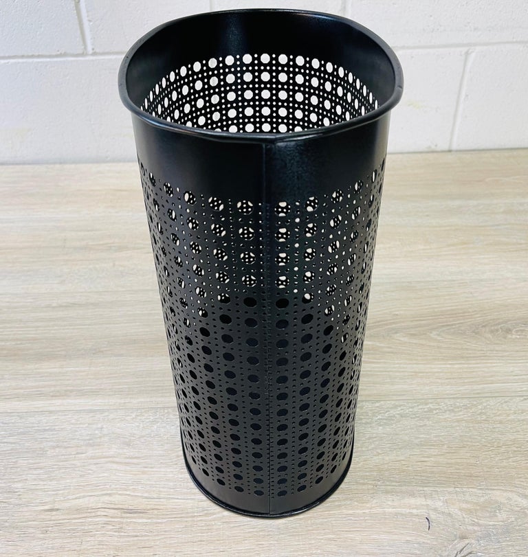 1950s Black Metal Mesh Wastebasket For Sale at 1stDibs