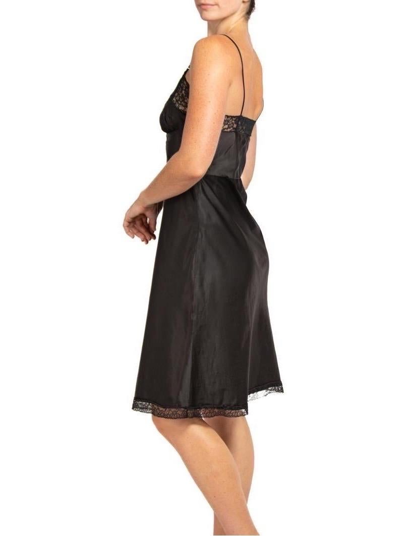 1950S Black Nylon Negligee With Lace Details For Sale at 1stDibs