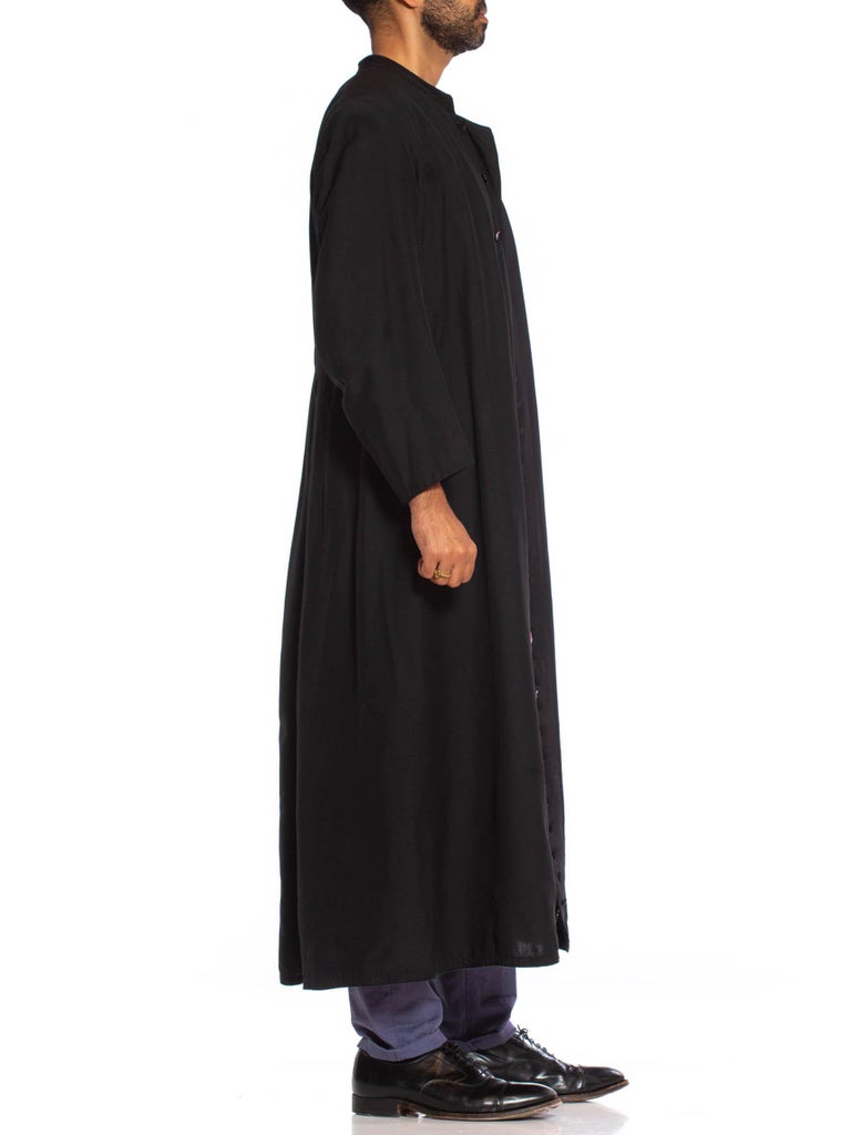 1950S Black Wool Gothic Men's Priest Roman Cassock Coat at 1stDibs