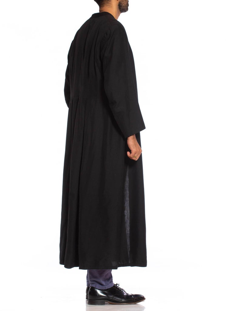 1950S Black Wool Gothic Men's Priest Roman Cassock Coat at 1stDibs