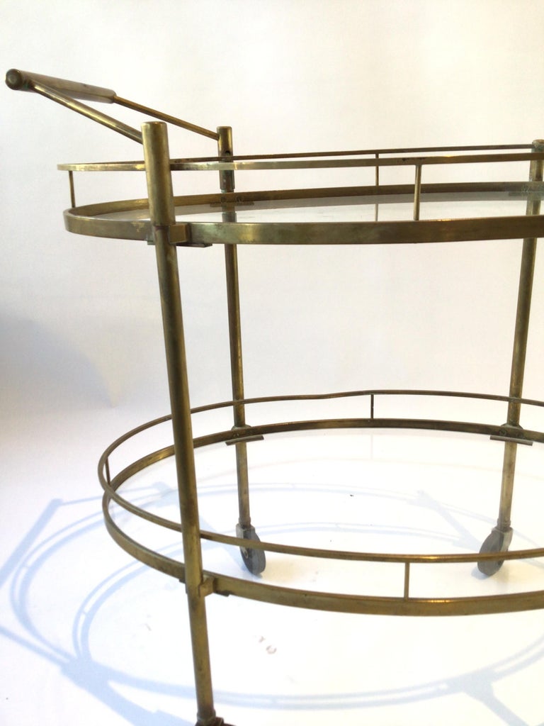 1950s Brass Bar Cart at 1stDibs
