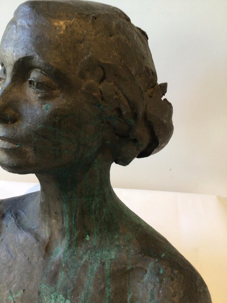 1950s Bronze Female Bust For Sale at 1stDibs