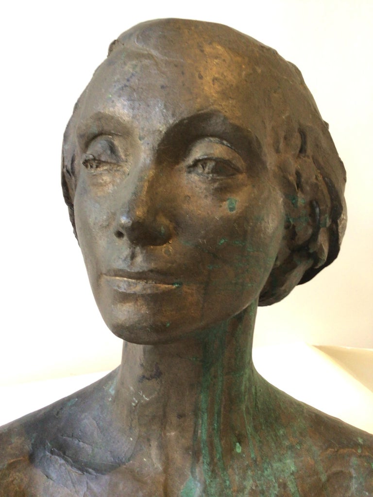 1950s Bronze Female Bust For Sale at 1stDibs