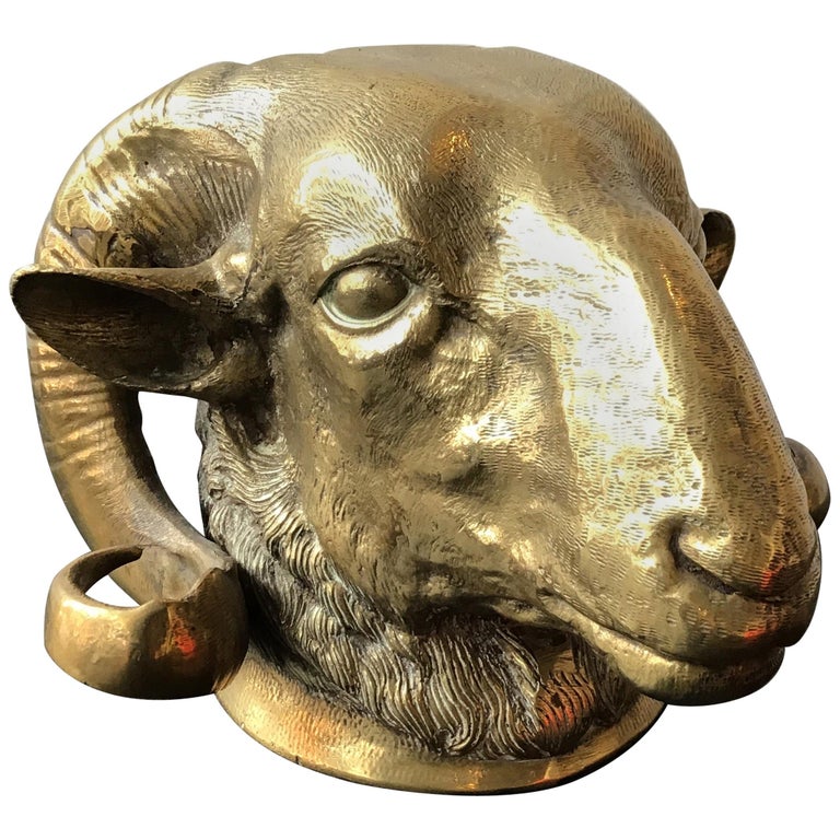 1950s Bronze Ram Head at 1stDibs
