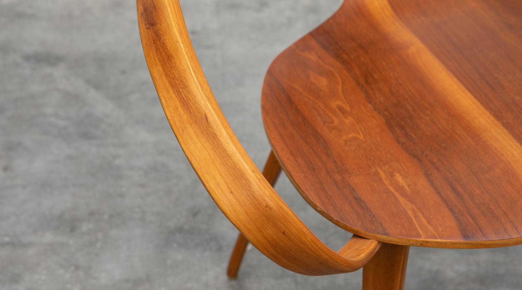1950s Brown Wooden Walnut Plywood Chair by Norman Cherner 'b' at ...