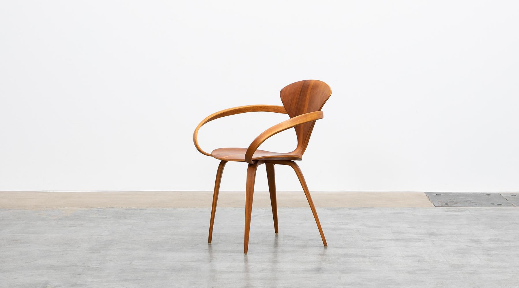 1950s Brown Wooden Walnut Plywood Chair by Norman Cherner 'b' at ...